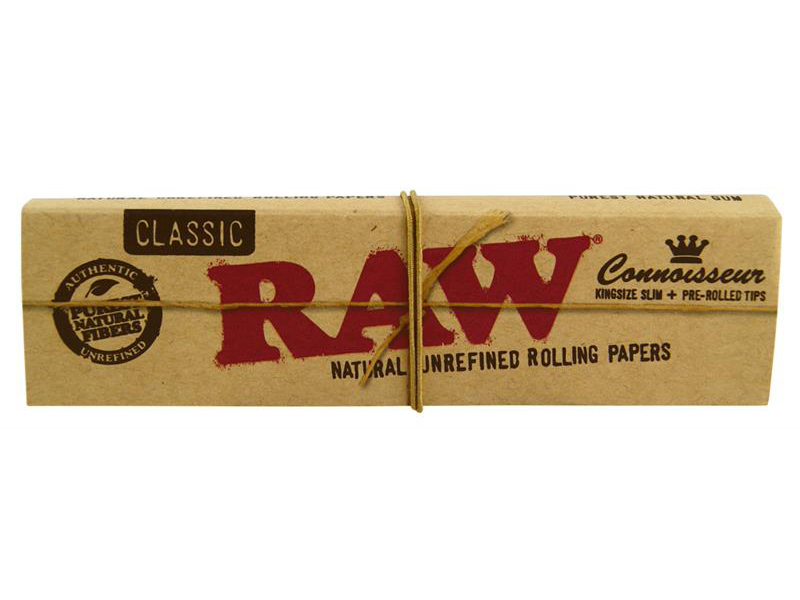 Wholesale RAW Connoisseur Classic King Size Slim, 24 booklets each 32