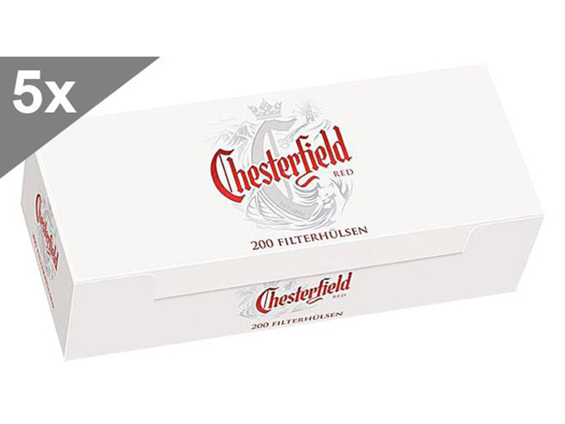 Wholesale Chesterfield Red, 200 cigarette tubes, 5p package