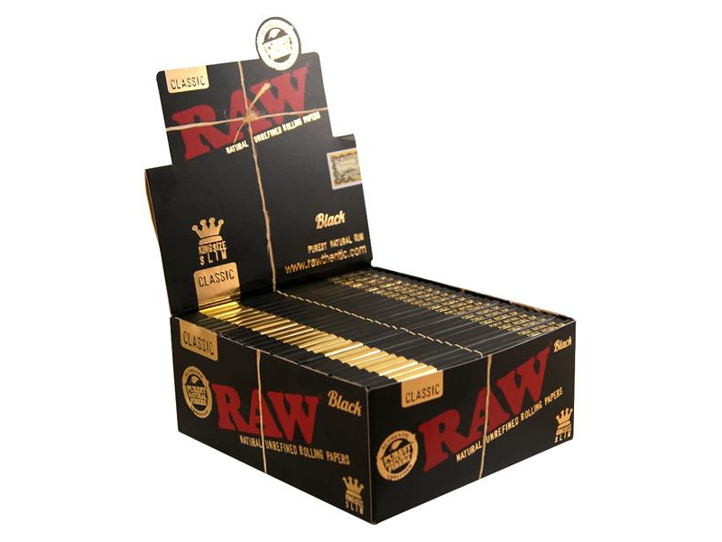Wholesale RAW Classic Black King Size Slim, 50 booklets each 32 leave
