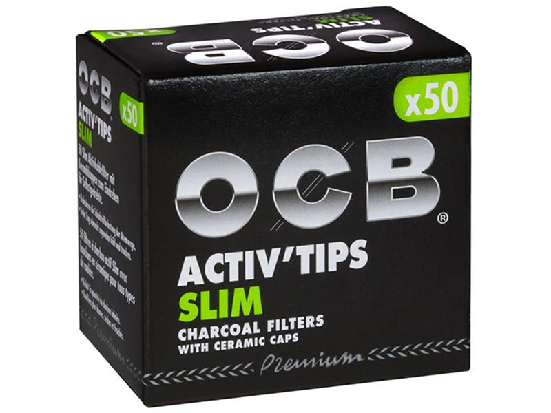 Wholesale OCB Filter Slim Activ Tips Active Charcoal 7mm, 50 pieces