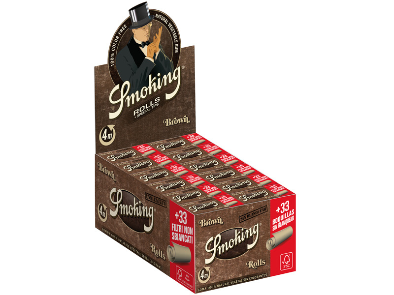 Großhandel Smoking Rolls Brown 24 Rollen + Tips