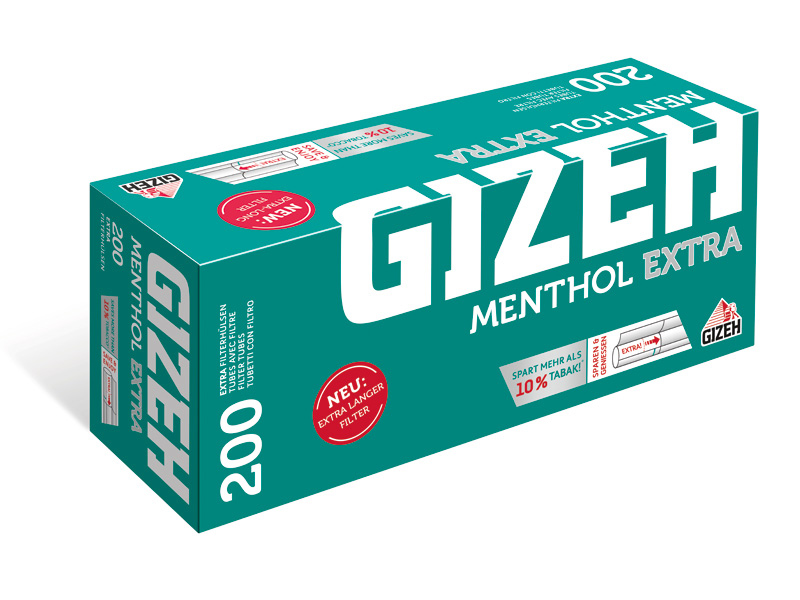 Wholesale Gizeh Menthol Extra 200p cigarette tubes