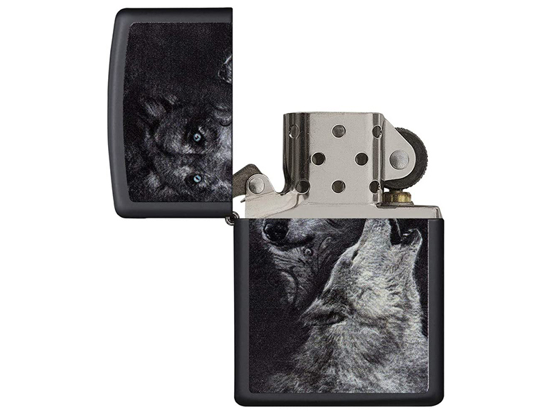 Zippo Feuerzeug - Wolf / Black Matte