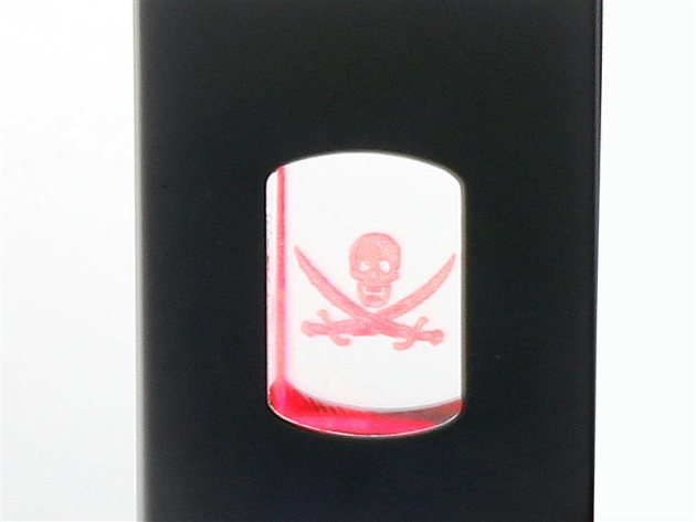 Metallfeuerzeuge "Pirat" LED, Softflame, 24er Display