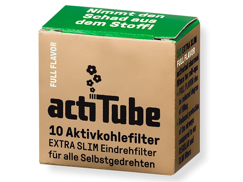 actiTube Aktivkohlefilter 6mm EXTRA SLIM FULL Flavor 10er Pack