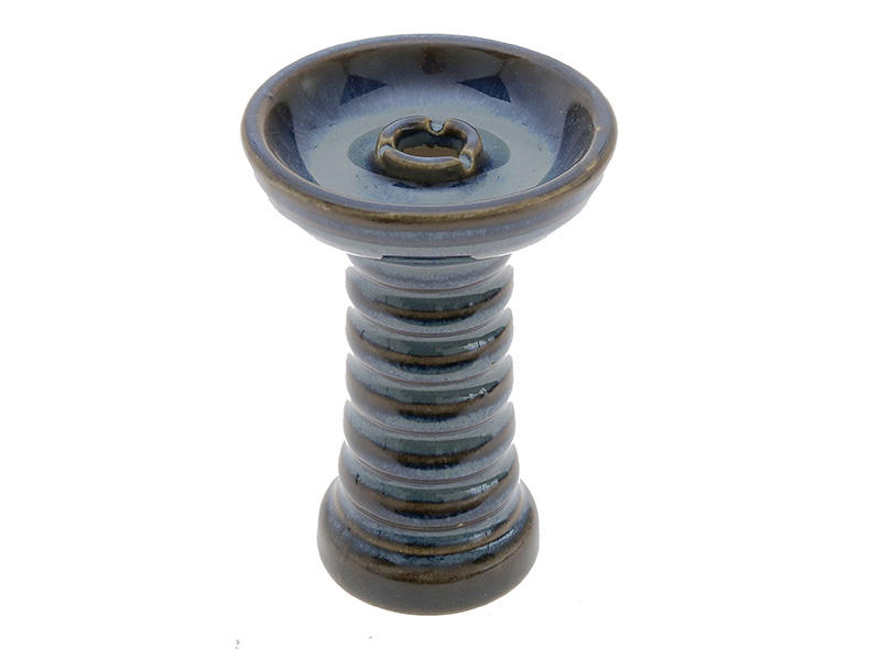 Shisha Kopf Keramik "Blau- Braun", Höhe ca. 11 c,. Ø ca. 7,6 cm