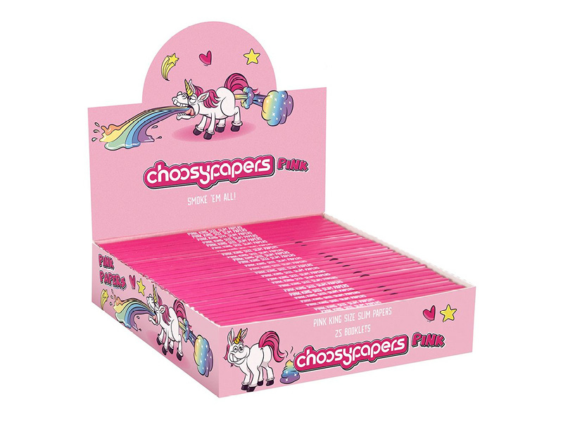 Choosypapers King Size Slim "Puking Unicorn", 108x44mm, 25 Hefte je 3