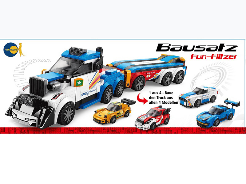 Fun Flitzer Bausatz / DIY Block Car; 8er Display