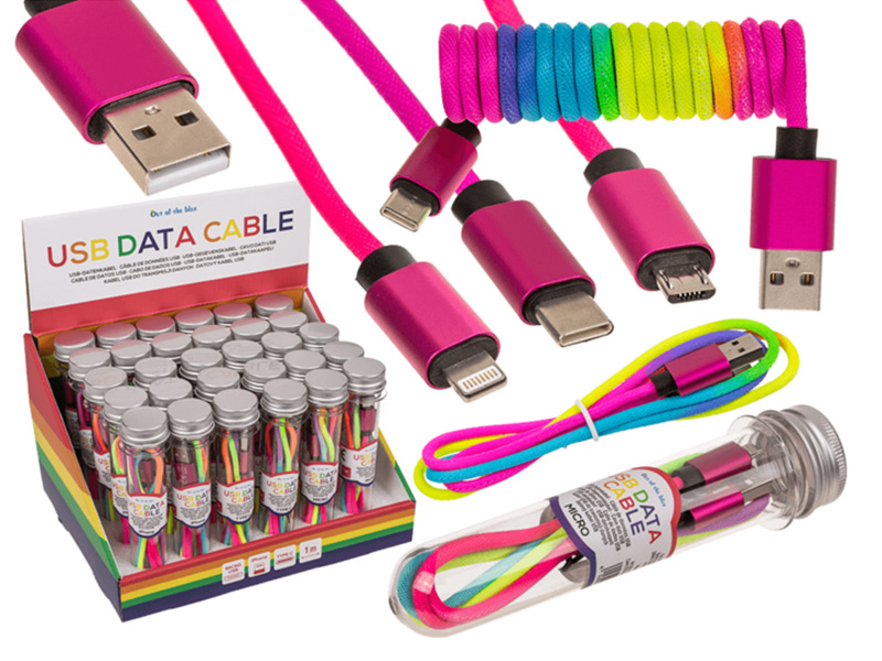 Ladekabel USB auf Lightning, Typ C oder Micro, sortiert, ca. 1 m, reg