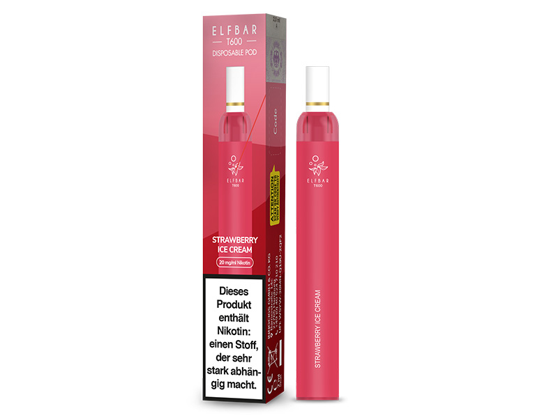 ELFBAR T600 - Strawberry Ice Cream (Erdbeer, Eiscreme) - E-Shisha - 2