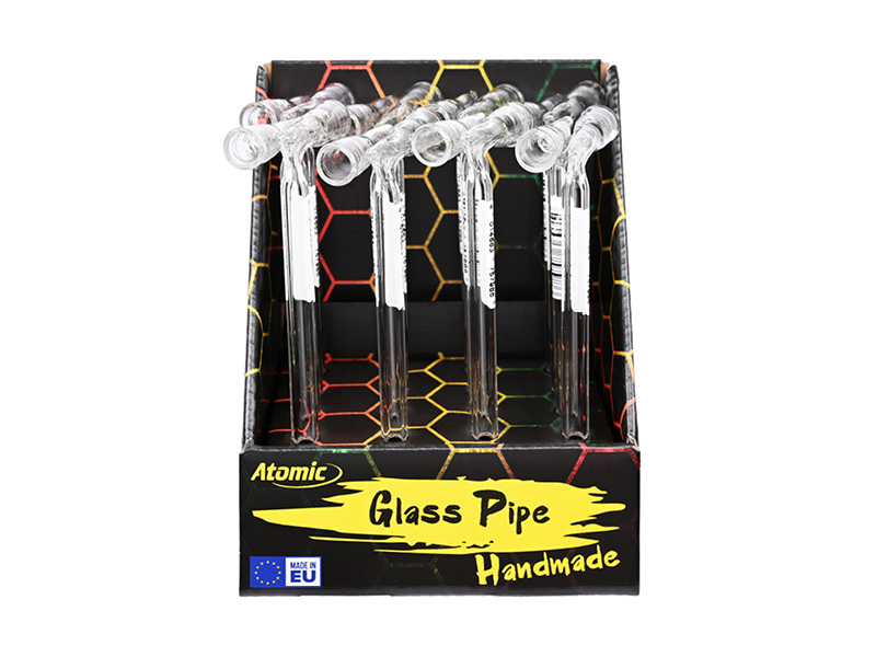 Glaspfeife "Angle", Länge 12,5 cm, 16er Display