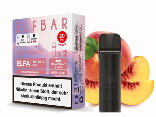 ELFBAR ELFA Prefilled Pod - Peach Ice - (Pfirsichsaft) - 20mg - 2er S