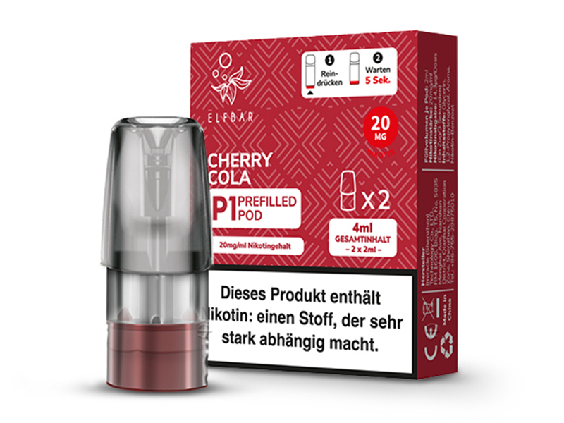 ELFBAR Mate500 P1 Pods - Cherry Cola (Kirsche, Cola) - E-Shisha - 20m