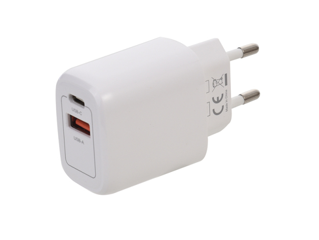 Tekmee Netzstecker Type-C + USB, 12W, Wand Charger; weiß
