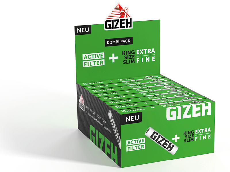 Gizeh Black King Size Slim + Active Filter Black 6mm 16 Hefte je 34 B