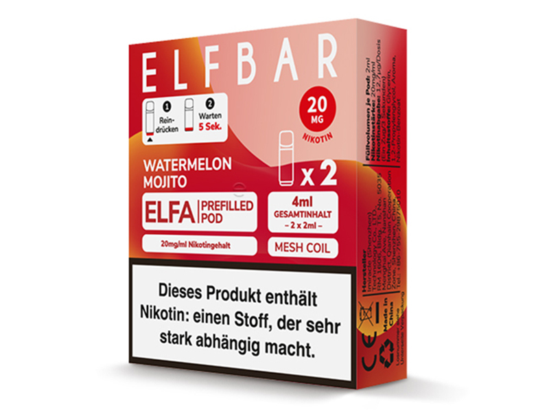 ELFBAR ELFA Prefilled Pod - Watermelon Mojito (Wassermelone, Mojito)
