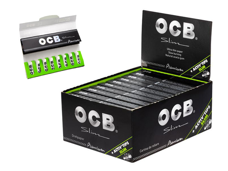 OCB "Limited Edition" ungebleicht; Activ Tips Slim; Ø 7mm, Aktivkohle
