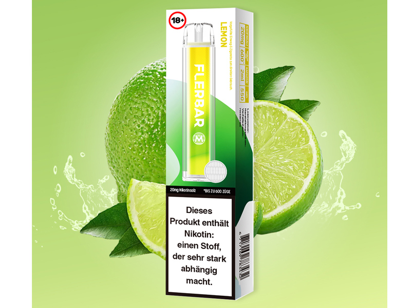 Flerbar M - Lemon (Zitrone) - E-Shisha - 20mg - 600 Züge