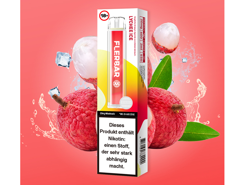 Flerbar M - Lyche Ice (Lyche Eis) - E-Shisha - 20mg - 600 Züge
