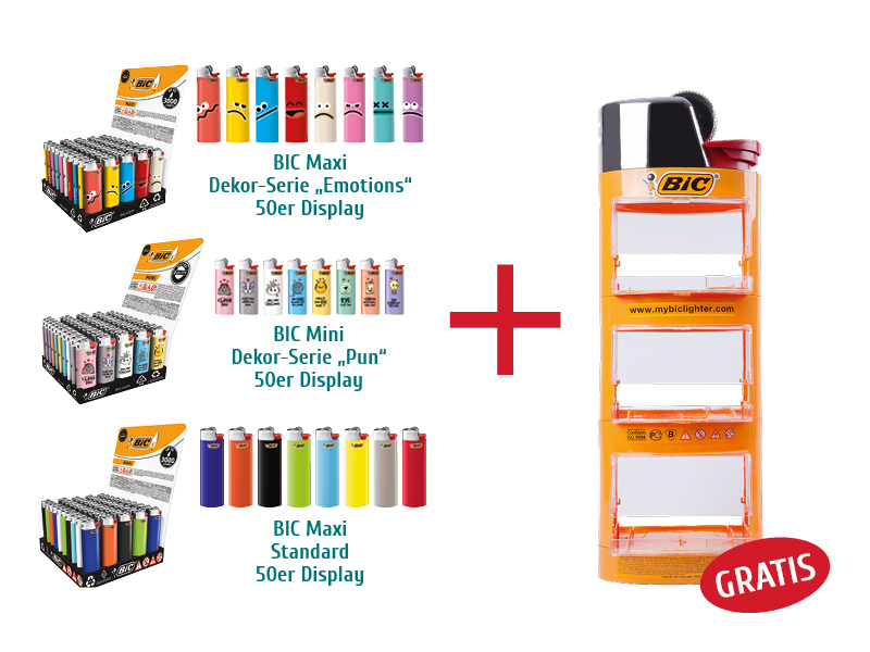 BIC AKTION - BIC Maxi "Emotions" und "Standard", BIC Mini "Pun" je 50