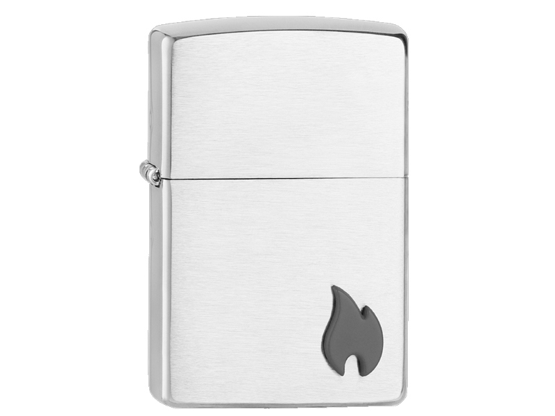 Zippo Feuerzeug - Emblem Attached Brushed Chrome