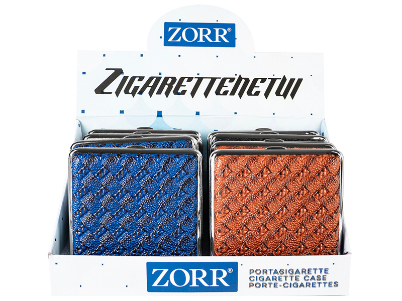 Zigarettenetuis "PU-Leder" für 20 Zig., mit Gummiband, 4-fach sortier