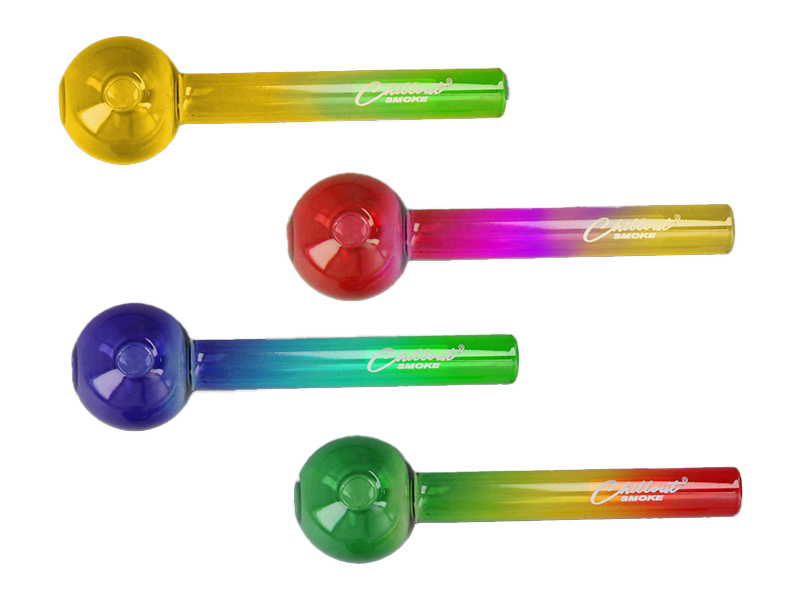 Glaspfeife "3-Farbig", 4-fach sortiert, 10cm, 90er Dose