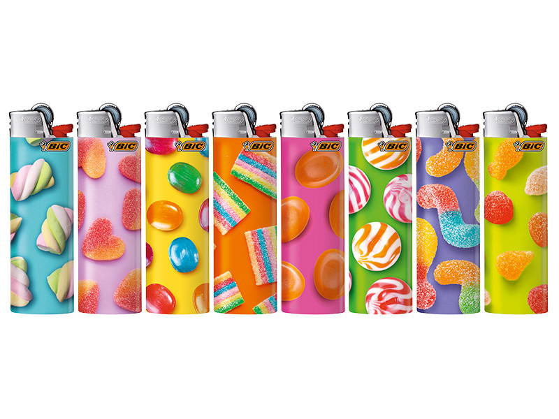 BIC Maxi J26 Reibrad Feuerzeuge "Candy", 50er Display