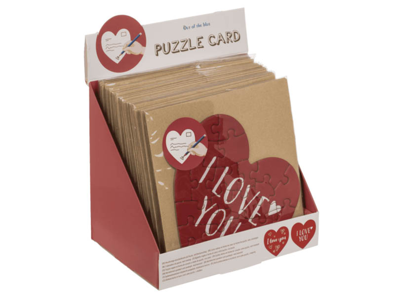 Geschenkkarte - Herzförmiges Puzzle, Love, 2-fach sortiert, 24er Disp