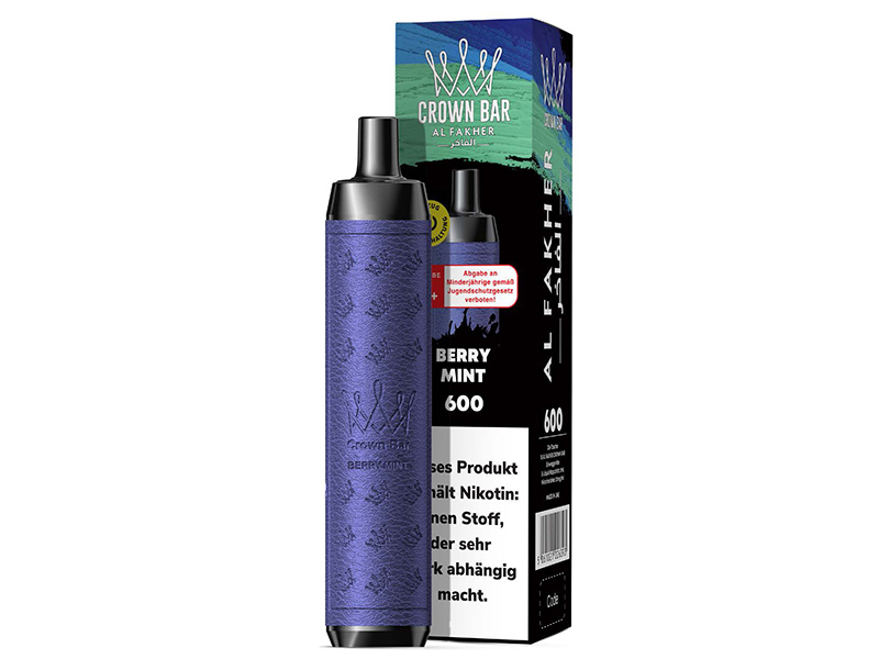 Al Fakher Crown Bar 600 - Berry Mint (Beeren, Minze) - E-Shisha - 20