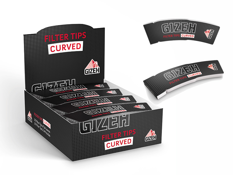 Gizeh Filter Tips Curved; 24er Display