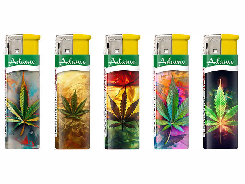 Elektrofeuerzeuge "WEED BUNT", 5-fach sortiert, 50er Display