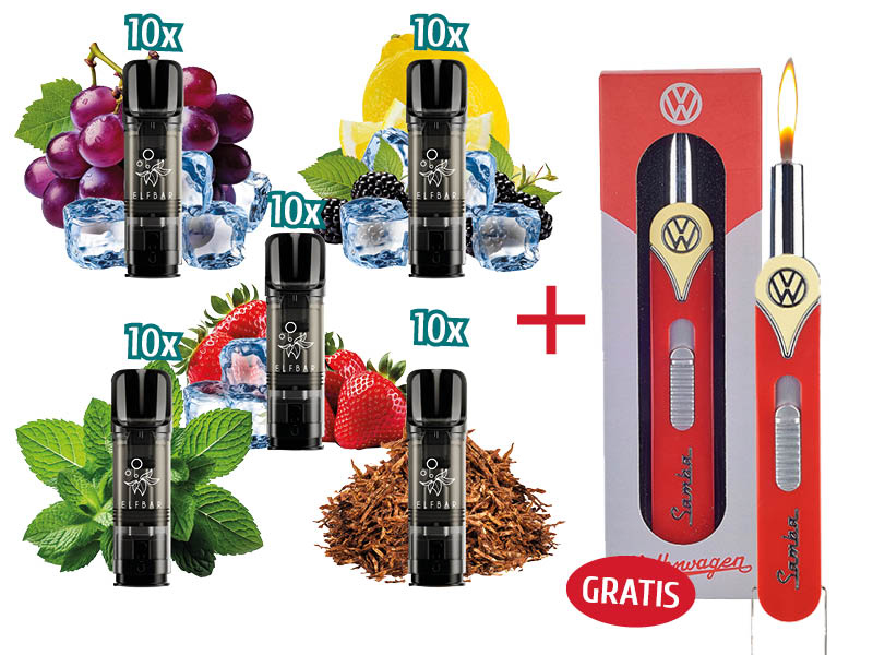Aktion 50x Neue Sorten - 50 x ELFA Pods (2er Set) mit Nikotin + Stabf