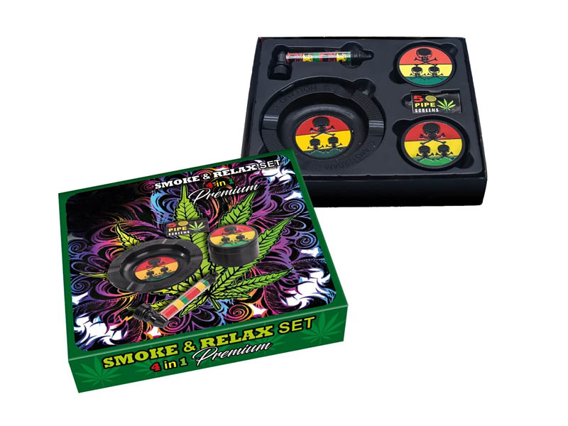 Raucher-Set "Smoke & Relax" Premium 4in1
