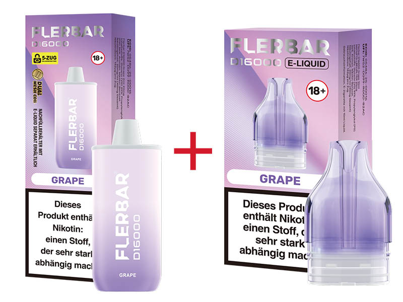 Flerbar D16000 - Grape (Traube) - 20mg - 16000 Züge