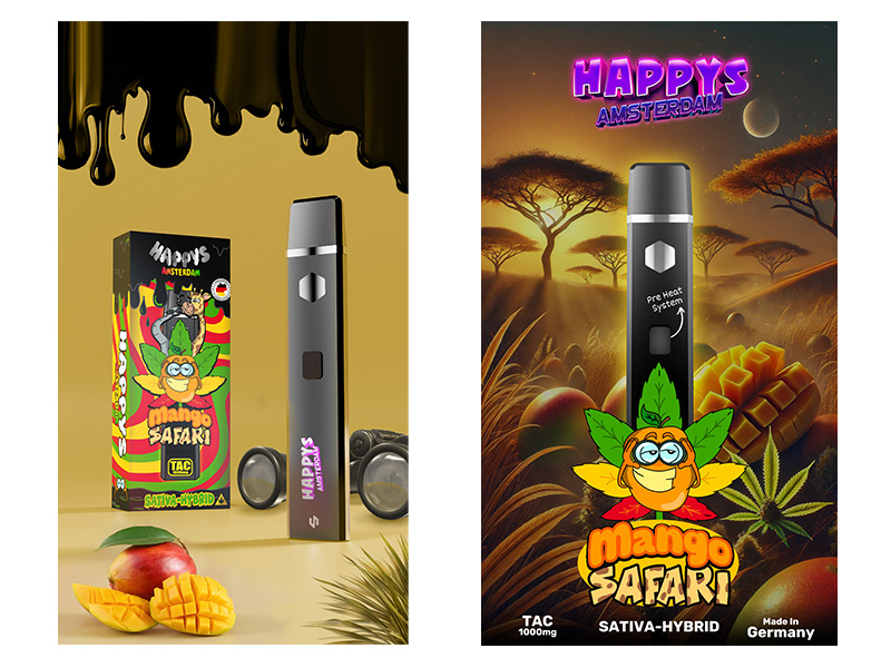 Happy's Amsterdam TAC Vape 1000mg - Mango Safari