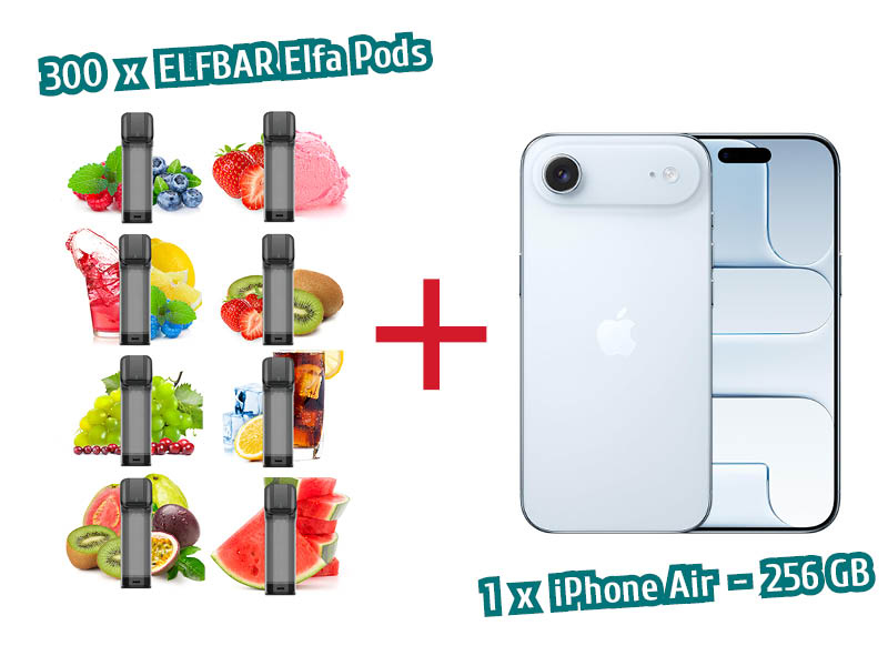 AKTION IPhone Air - Himmelblau - 256GB + 300x ELFA Pods (2er-Set) 20m