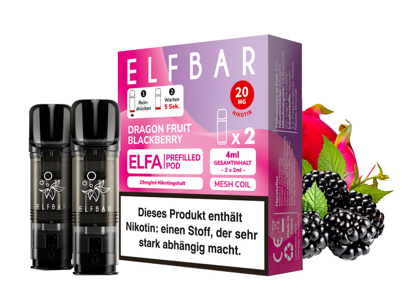 ELFBAR ELFA Prefilled Pod - Dragon Fruit Blackberry (Drachenfrucht, B