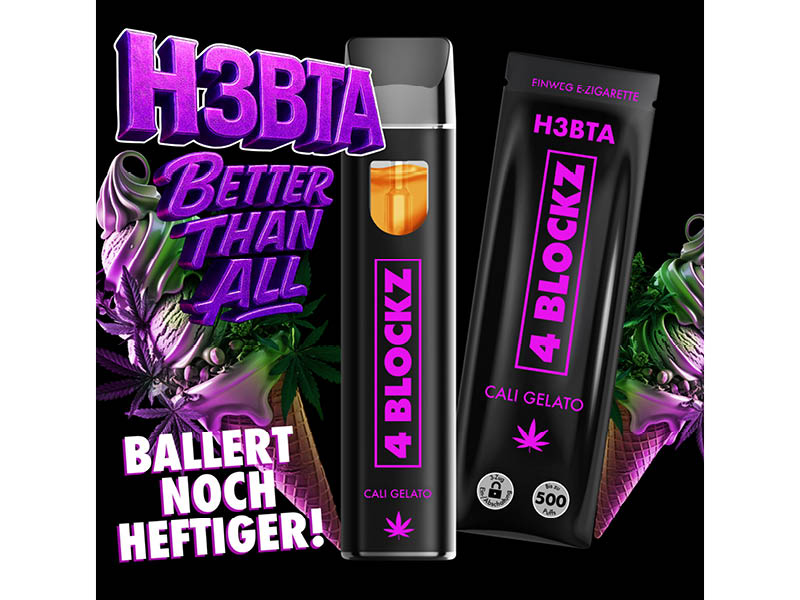 4 Blockz H3BTA - Cali Gelato - E-Shisha - 1 ml - H3 95 %