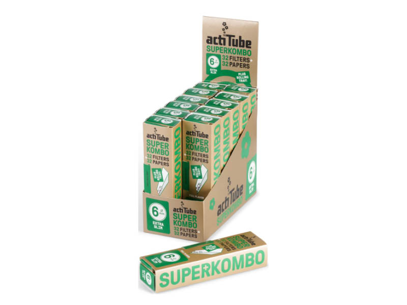 acti Tube Superkombo Filter 6mm EXTRA SLIM + Papes m. Roll.-Tray, 12e