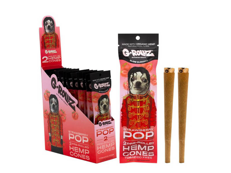 G-ROLLZ "Strawberry Pop" 2 Pre-Rolled Hemp Cones (2x12)