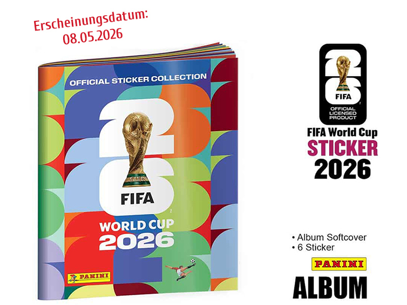 Panini FIFA WM 2026; Sticker - Hardcover Album + 7 Tüten